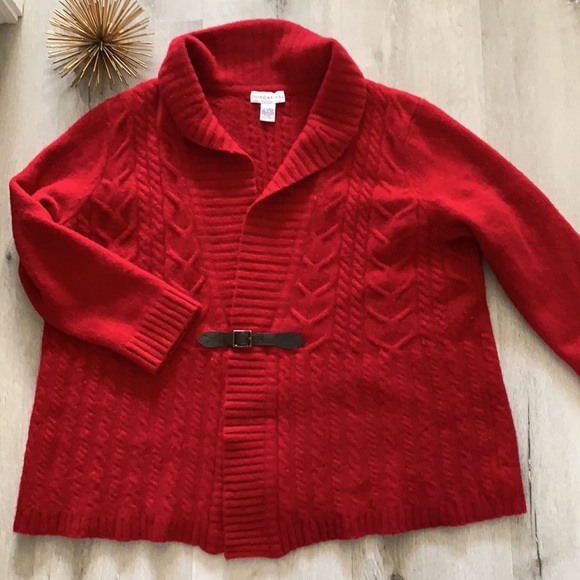 Doncaster | Jackets & Coats | Doncaster Red Wool Cashmere Cardigan ...